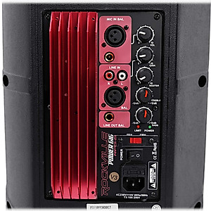 Pair Rockville Power Gig RPG8 8" Powered Active 800 Watt 2-Way DJ PA Speakers