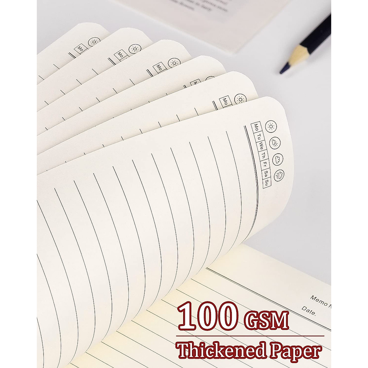 Dynta Spiral Notebooks A5 Lined 5Pcs College Ruled Journals Bulk Thick Paper for Work, Study, Notes Taking, Gifts 120 Pages/60 Sheets Kraft Brown