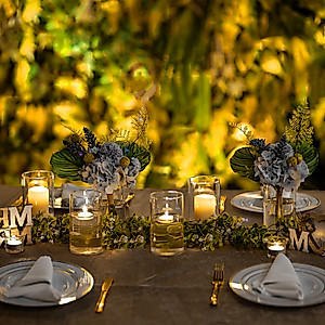 Hewory Glass Cylinder Vases Set of 6, Hurricane Candle Holders for Pillar or Floating Candles, Tall Clear Vase for Centerpieces, Round Vases for Wedding Anniversary Events Home Table Decor, 5.9in