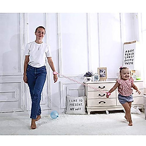 Anti Lost Wrist Link Kids Leash Child Safety Wristband Toddler Harness Leash with Lock (Pink) (Reflective Pink)