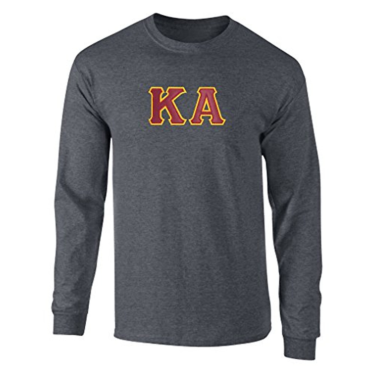 Kappa Alpha Twill Letter Long Sleeve Tee Dk Heather Large