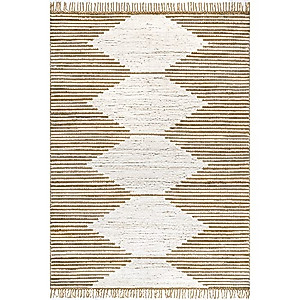nuLOOM Clea Hand Woven Geometric Flatweave Tassel Area Rug, 8' x 10', Natural