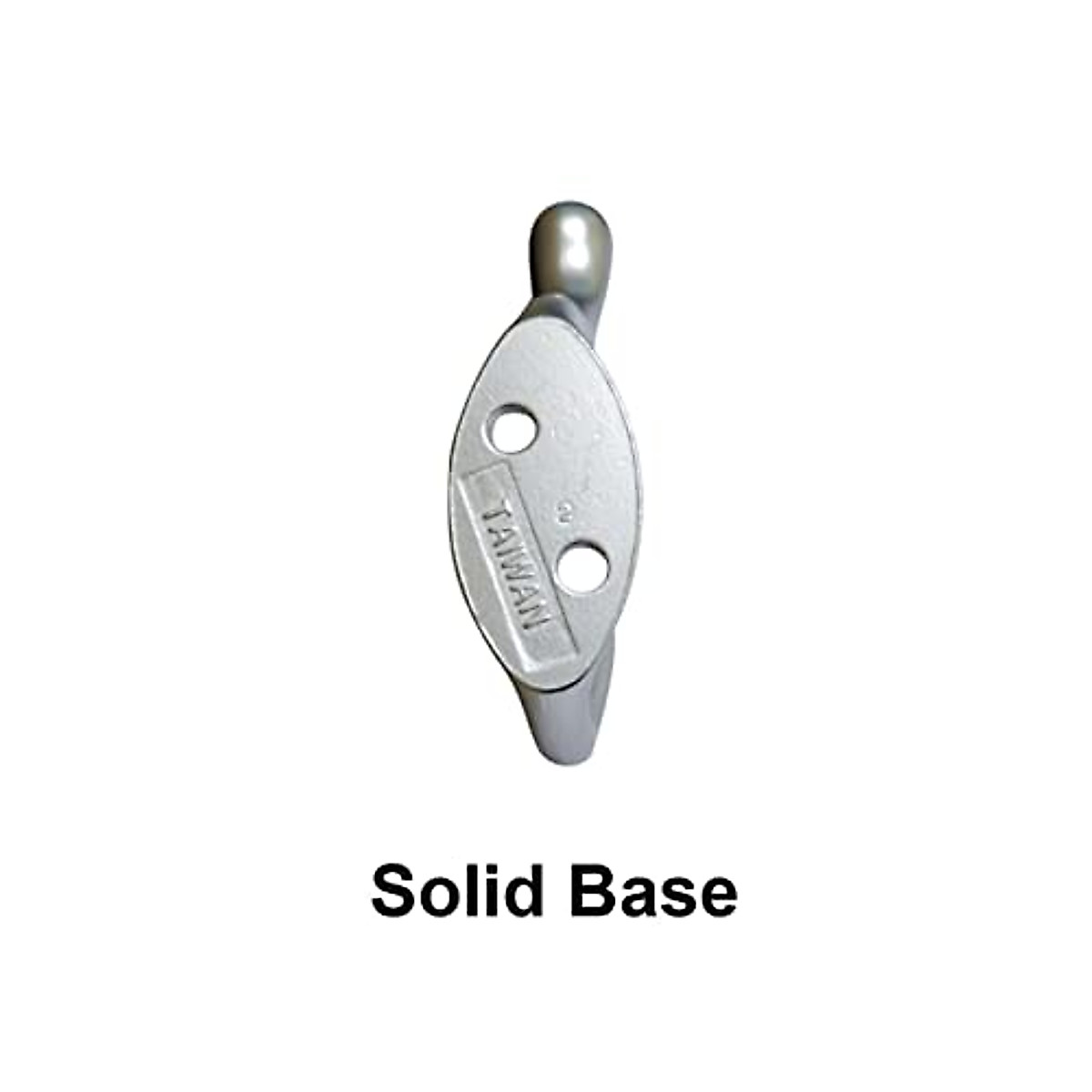 QCAA Heavy Duty Coat and Hat Hook Hanger, 3-3/8", Zinc Die Cast, Satin Nickel, 5 Pack, Made in Taiwan