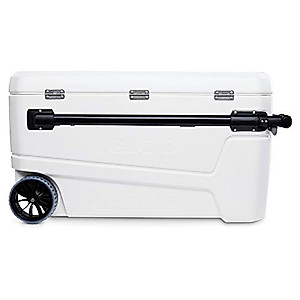 Igloo 110 Qt Glide Pro Portable Large Ice Chest Wheeled Cooler & Wire Basket for 90 Qt Rotomold Coolers, Black (20166)