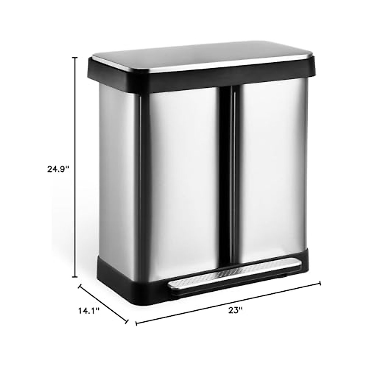GAOMON Trash Can, 8 + 9.5 Gal Dual Garbage Can & Recycle Bin, 2 Compartments, Includes 1 Removable Inner Buckets, Soft Close Lid and Airtight, for Home, Office, Business