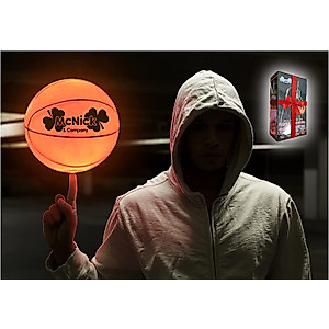 MCNICK & COMPANY LED Glow in The Dark Basketball - 29.5 Glowing Basketball - Lighted Basketball with Batteries Preinstalled - Smart Basketball for Kids - Nightime Basketball