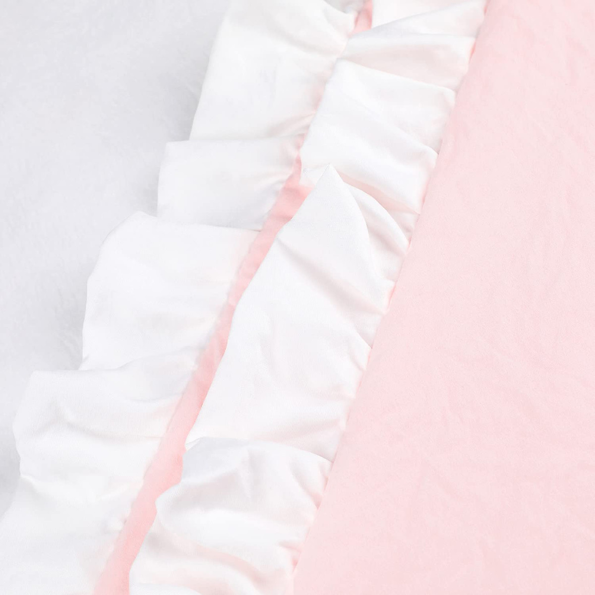 Blush Coral Pink Ruffle Crib Bedding Set Baby Girl Bedding Blanket Nursery Crib Skirt Set Baby Girl Crib Sheet (Ruffle Blanket)