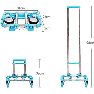 Shopping Trolley on Wheels Multi Function Shopping Cart Creative Folding Portable Luggage Cart Climbing Stairs Trailer Al Shock Absorption Elastic Storage Hand Trucks,B ,