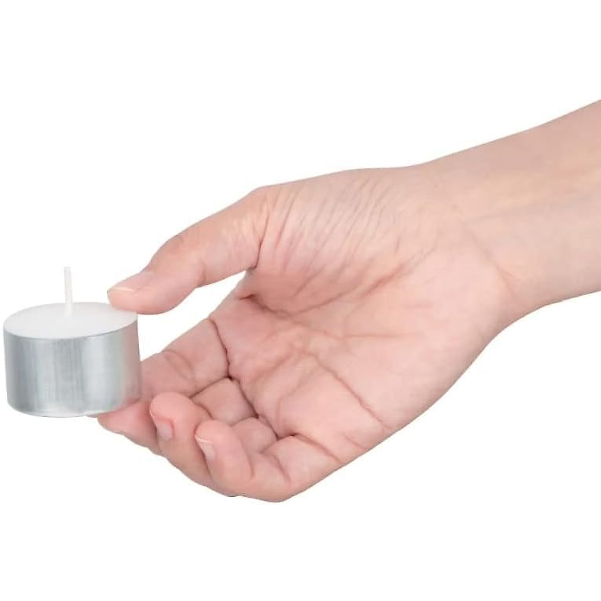 8 Hour Tea Lights Candles (50 Pack) - White Long Lasting Tea Lights -Smokeless & Unscented Candles - Party Candles- for Weddings - 3.8 x 2.3 CM, 8hr