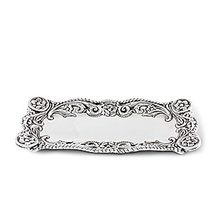 Arthur Court Western Pattern Concho Bread / Snack Serving Tray Parties Bar Dish - Cowboy / Cowgirl Silver Aluminum 6 inch x 12.25 inch