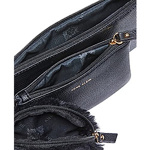 Anne Klein Mixed Media Wrislet & Pouch Set, Black