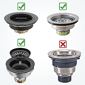 KONE Strainer Joint Nut and Fixing Accessory, Stainless Steel Connection Nut Fit for 3-1/2 Inch Kitchen Sink Drain, Easy Installation, No Plumber Putty Needed