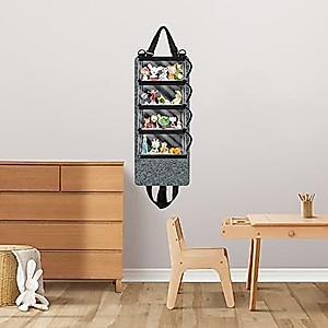 Annmore Display Shelves for Tonies Figures Carrying Case for LOL Surprise Dolls Storage Bag for Barbie, Gray