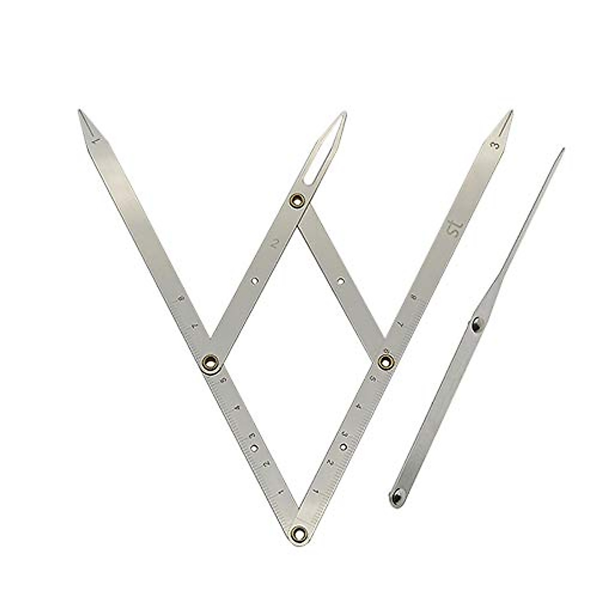 Golden Mean Calipers Stainless Steel Thrush Eyebrow Microblading Ruler Eyebrow Permanent Measure Symmetrical Tool Three-point Positioning Balance Ruler for Makeup Ratio Measure Fibonacci Gauge Tool