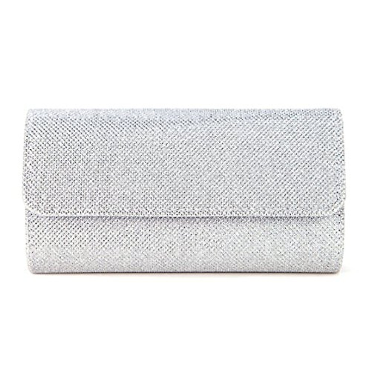 U-Story Womens Evening Wedding Party Small Clutch Bag Prom Shoulder Chain Handbag Tote (Silver)