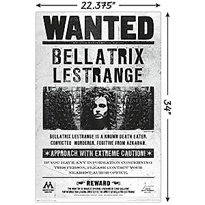 Trends International The Wizarding World: Harry Potter - Bellatrix Wanted Poster Wall Poster, 22.375" x 34", Unframed Version