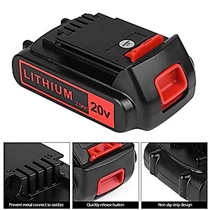 KINGTIANLE 2packs Replace Battery for Black and Decker 20v Max 2500mAh,LBXR20 Replacement Battery LB20 LBX20 LBX4020 Extended Run Time Cordless Power Tools Series