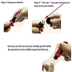 WHITE DROPPER EMPTY PET Chubby Gorilla V3 SQUEEZE BOTTLES - 120ml - with Plastic funnel, Pipette & 6 Label Stickers (6 pk) Solid White