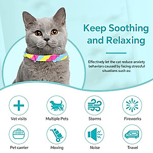 WEALLIN 4 Packs Calming Collar for Cats, Cat Calming Collar Anxiety Aggression Relief Stress Pheromone Collar for Cats, Cat Calming Products with 60 Days Long-Lasting Effect, Adjustable for Most Cat