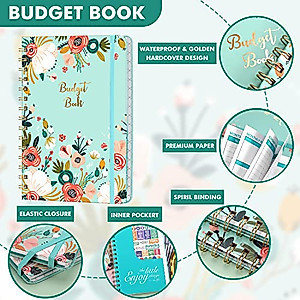 Budget Planner - Budget Book, 12 Month Financial Organizer, Expense Tracker, Undated Finance Planner & Bill Organizer, 8.3" x 6.2" Monthly Budget Book, Account Book, Start Anytime, Inner Pocket, Stickers