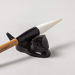 DOITOOL 4pcs Chopsticks Rests Japanese Style Ceramic Black Cat Chopsticks Holder Spoon Fork Rack Kitchen Utensils Gadgets for Home Dining Table Decorations Black