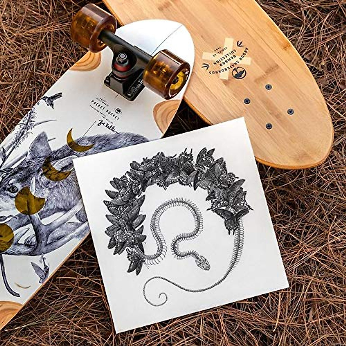 Arbor Pilsner Bamboo Collective Series Cruiser Skateboard Bundled with Swell Skate Tool + Crate White Shark Sticker…