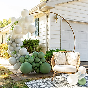 RUBFAC 87pcs Sage Green Balloons Different Sizes 18 12 10 5 Inches for Garland Arch, Premium Green Latex Balloons for Birthday Party Wedding Baby Shower Eucalyptus Themed Party Decorations