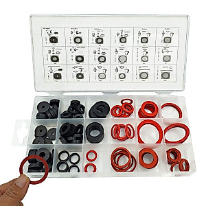 141 PCS Rubber Sealing Washer Kit with 225 PCS Faucet O-Rings Gasket Seal Assortment Set,34 Different Assorted Sizes