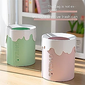 RIIJA Garbage Can Garbage Can Home Hotel Living Room Bedroom Toilet Bathroom High-Value Large Creative Kitchen with Lid Trash Can Wastebasket (Color : Purple, Size : A)