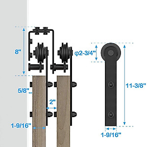ZEKOO 5FT-16FT Bypass Barn Door Hardware Kit Double Track Low Ceiling Bracket with Metal Hanger for Double Sliding Barn Door (10FT Bypass Kit)