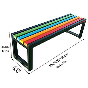 VOLDAX Outdoor Bench Seat - Backless Patio Garden Bench, Anti Corrosive Solid Wood Park Benches, for Outdoor Beach, Sunbathing, Patio, Pool, Lawn, Outdoor Furniture (Size : 150cm/59in)