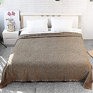 spencer & whitney Bed Throws Blankets Wool Blanket Brown Herringbone Throw Blanket Large Wool Blanket Queen Blanket for Bed
