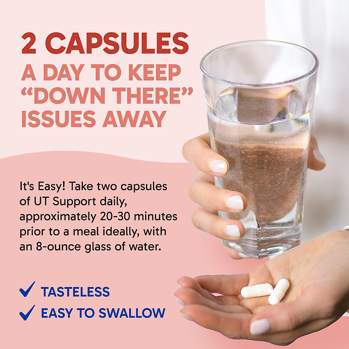 Clinical Effects UT Support - Natural Cleanse and Urinary Tract Health Support - D-Mannose, Dandelion, Hibiscus and Cranberry Pills for Women - 60 D Mannose Capsules - Made in The USA