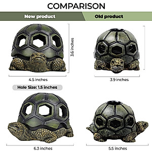 KiwiKols Large Turtle Ashtray - Cigar Use - Dark Green Resin - Discrete Decoration - Smoker Enthusiast - Cigarettes - Smokeless & Windproof - Outdoor Patio Ashtray
