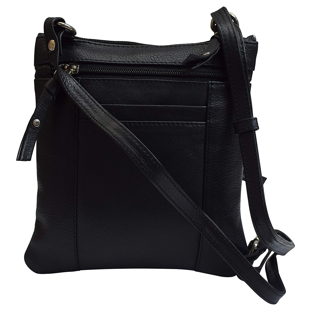 Women's Purse Crossbody Handbag Premium Genuine Leather Shoulder Bag Luxury Gift for Ladies (Black)