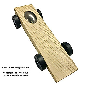 Pinewood Pro Tungsten Canopy Weight for Derby Cars (one 2.5oz Canopy)