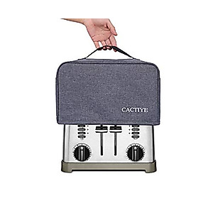 toaster Dust Cover with Pockets Compatible with Cuisinart 2 Slice Toaster, Can Hold Jam Spreader Knife & Toaster Tongs, Dust and Fingerprint Protection (12.5 * 10.5 * 7.5, gray)