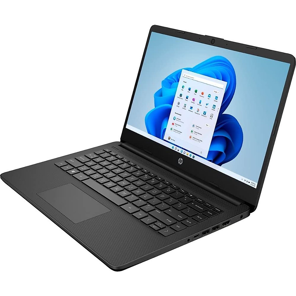 HP Stream 14inch HD Display, Intel Celeron Dual-Core Processor, 8GB DDR4 Memory, 128GB Storage (64GB eMMC+64GB Card),WiFi,Webcam,Bluetooth,1-Year Microsoft 365, Windows 11 S, Jet Black | TGCD Bundle