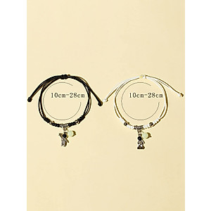 2pcs Couple Glow In The Dark Astronaut Charm Bracelet