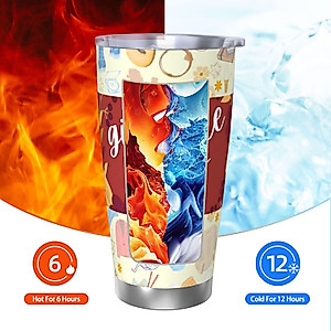 Stainless Steel Insulated Coffee Cup with Lid and Straw, 20 oz Gifts for Mom Girl Daughter Sister Friend Double Walled Stainless Steel Tumbler (silvery-F)