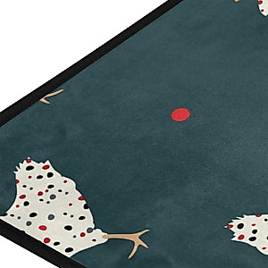 susiyo Kitchen Mat Cute Hens Stylized Chicken Kitchen Rug Mat Anti-Fatigue Comfort Floor Mat Non Slip Oil Stain Resistant Easy to Clean Kitchen Rug Bath Rug Carpet for Indoor Outdoor Doormat