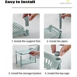 3 Tier Standing Shower Caddy Organizer Corner, Bathroom Shower Organizer Stand,Heavy Plastic Shower Shelf Caddy Corner for Shampoo, Shower Rack Stands for Inside Bathroom, Bathtub (White, 3 Tier)