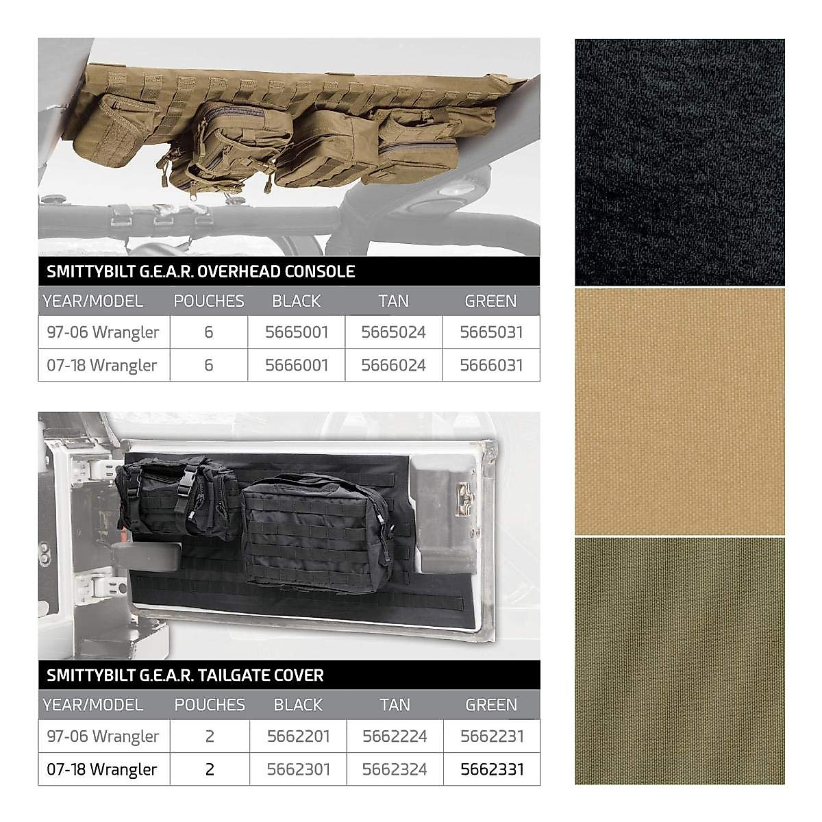 Smittybilt G.E.A.R. Tailgate Cover (Olive Drab) - 5662331
