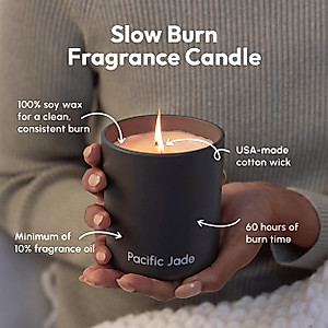 PACIFIC JADE Hand Poured 100% Natural Soy Candle 11oz - Luxury Fragrance in Matte Glass for Home or Gift - Premium Cotton Wick for 60 Hours Burn Time - Woman-Founded Brand (Golden Vanilla)