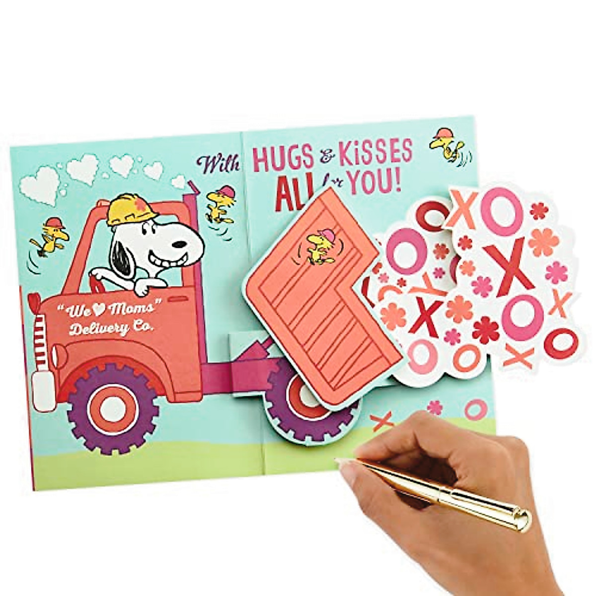 Hallmark Pop Up Peanuts Mothers Day Card or Birthday Card for Mom (Snoopy, Hugs and Kisses for You) (0599MBC7615)