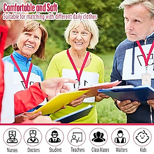 Patelai 60 Pcs Breakaway Lanyards with J Hook Bulk Flat for ID Badges Neck Badge Lanyards Card Nametag Holder Neck Straps (Hot Pink)