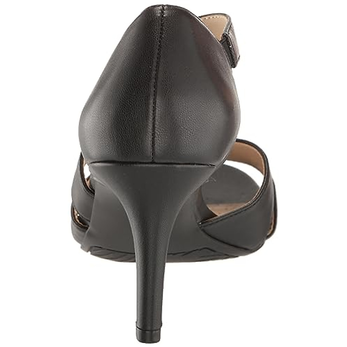 LifeStride Women's Mega Dress Sandal Heeled, Black Patent, 7.5