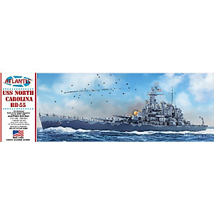 USS North Carolina BB-55 The Showboat Big Battleship 1/500 Scale Plastic Model kit by Atlantis