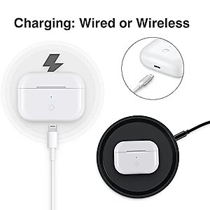 Wireless Charging Case Compatible for Air Pod Pro 1st & 2nd Gen, Replacement Wireless Charger Case Compatible with Pro 12 , with Bluetooth Pairing Sync Button