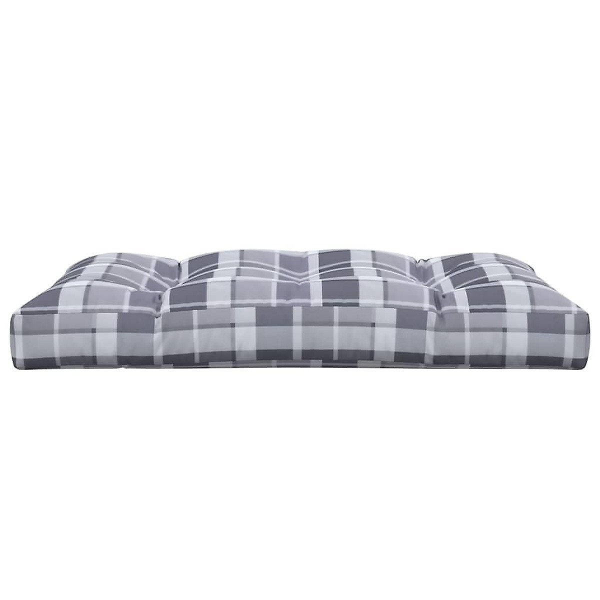 vidaXL Outdoor Pallet Cushion - UV and Water-Resistant Fabric, Gray Check Pattern, Polyester, Comfortable Hollow Fiber Filling, Versatile for Indoor/Outdoor Furniture - 47.2" x 31.5" x 4.7"